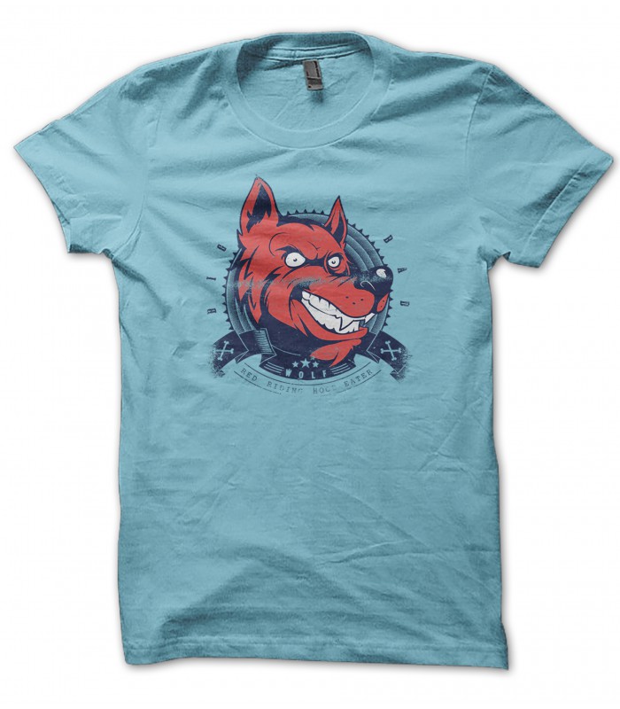 T Shirt Red Wolf, Red Riding Hood Eater, Original Vintage, 100% coton Bio